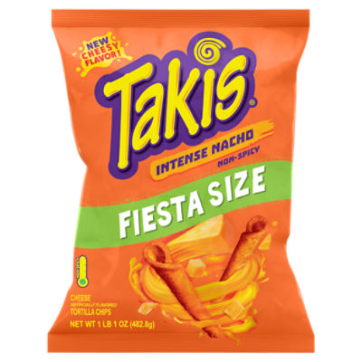Takis Intense Nacho Rolls 17 oz Fiesta Bag, Nacho Cheese Flavored ...