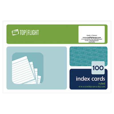 Top Flight Ruled Index Cards, 100 count - ShopRite