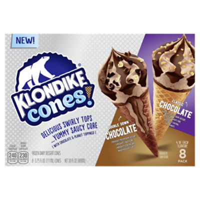 Klondike Frozen Dairy Dessert Cone Classic Chocolate & Double Down ...