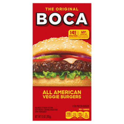 Boca The Original All American Veggie Burgers, 4 count, 10 oz