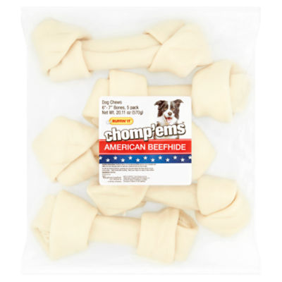 Ruffin' It Chomp'ems American Beefhide Dog Chews, 5 count, 20.11 oz ...