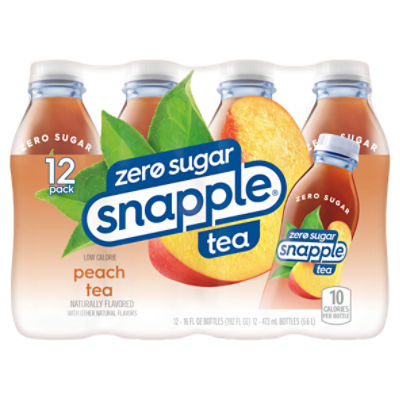 Snapple Zero Sugar Peach Tea, 16 fl oz, 12 count