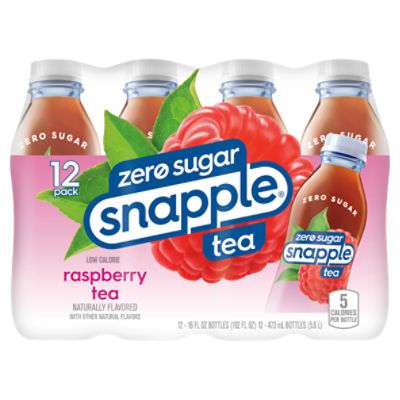 Snapple Zero Sugar Raspberry Tea, 16 fl oz, 12 count - Fairway