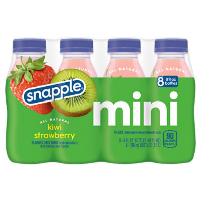 Snapple Kiwi Strawberry Juice Drink, 8 fl oz recycled plastic bottle, 8 ...