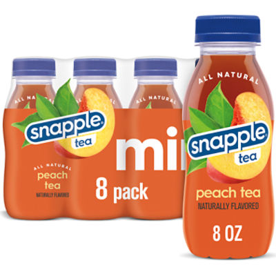Snapple Peach Tea, 8 fl oz recycled plastic mini bottle, 8 pack - ShopRite