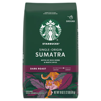 Starbucks Sumatra Single-Origin Dark Roast Ground Coffee, 18 oz - ShopRite