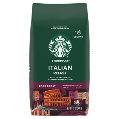 Starbucks Dark Italian Roast 100% Arabica Ground Coffee, 12 oz - ShopRite