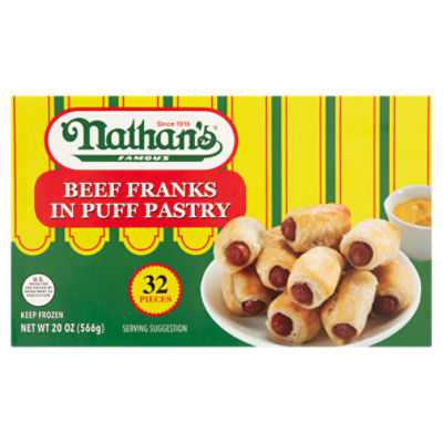 Nathan's Famous Beef Franks in Puff Pastry, 32 count, 20 oz