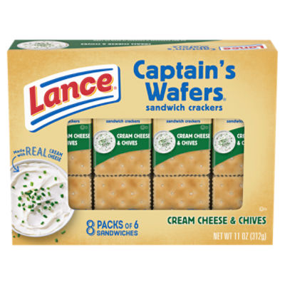 Lance Captain's Wafers Cream Cheese and Chives Sandwich Crackers, 8 ...