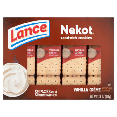 Lance Nekot Vanilla Créme Sandwich Cookies, 8 count, 13.8 oz - The ...