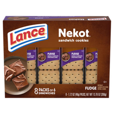 Lance Nekot Fudge Sandwich Cookies, 8 count, 13.76 oz - The Fresh Grocer
