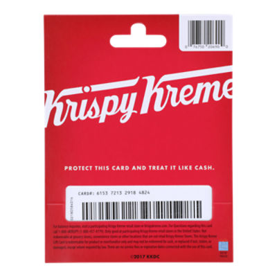 Krispy Kreme Gift Certificate Krispy Kreme® Doughnut Corporation $100