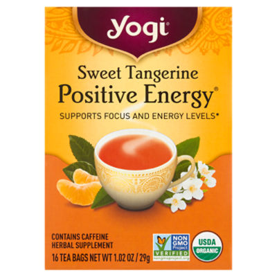 Yogi Positive Energy Sweet Tangerine Herbal Supplement Tea Bags, 16 ...