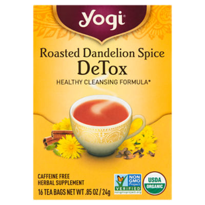 Yogi Roasted Dandelion Spice DeTox Herbal Supplement, 16 count, .85 oz