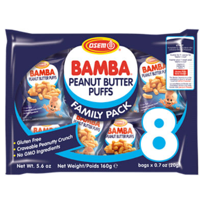 Osem Bamba Peanut Butter Puffs Family Pack, 0.7 oz, 8 count - Fairway