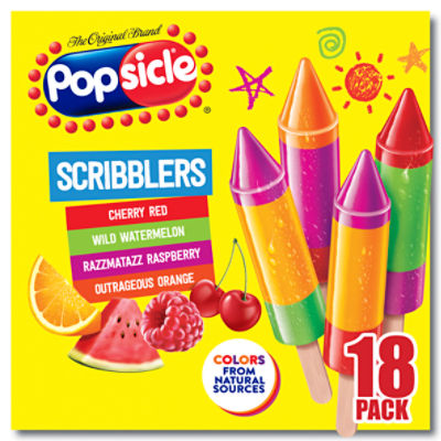 Popsicle Scribblers Ice Pops, 18 count, 21.6 fl oz - ShopRite