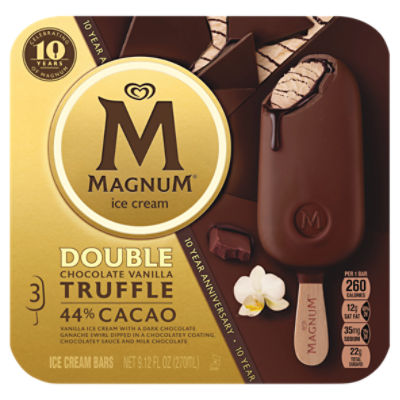 Magnum Ice Cream Bars Double Chocolate Vanilla Truffle, 9.12 oz