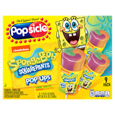 Popsicle SpongeBob Squarepants Raspberry & Orange Swirl, Frozen Dairy ...