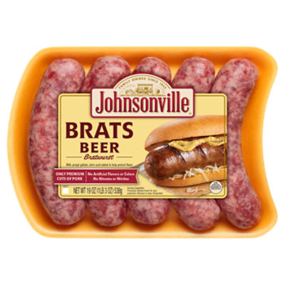 Johnsonville Brats Beer Bratwurst, 19 oz, 5 count - ShopRite