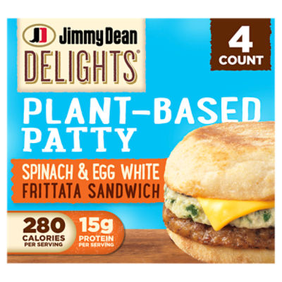 Jimmy Dean Delights Plant-Based Patty Breakfast Sandwiches with Spinach ...