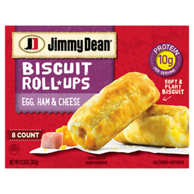 Jimmy Dean Egg, Ham & Cheese Biscuit Roll-Ups, 8 count, 12.8 oz