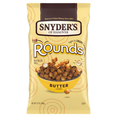 Snyder's of Hanover Rounds Butter Flavored Mini Pretzel Balls, 12 oz