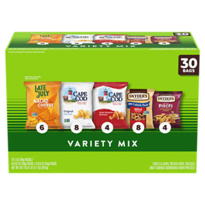 Snyder's of Hanover, Cape Cod and Late July Snacks Variety Pack, 30 ...