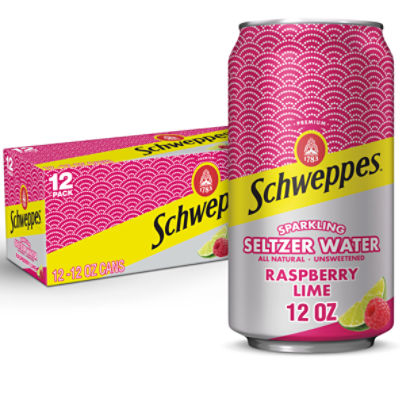 Schweppes Raspberry Lime Sparkling Seltzer Water, 12 fl oz, 12 count ...