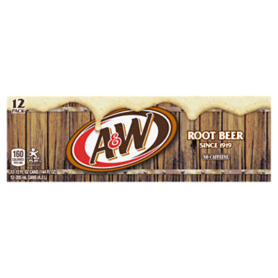 A&W Root Beer Soda, 12 fl oz cans, 12 pack - ShopRite