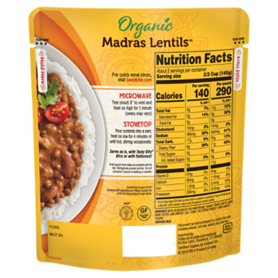 Tasty Bite Organic Madras Lentils, 10 Ounce, Pack Of 6,, 42% OFF