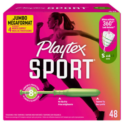 Playtex Sport Plastic Tampon Super Absorbency 48 Count - ShopRite
