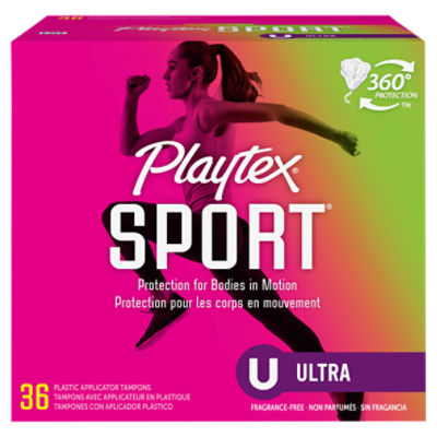 Playtex Sport Plastic Tampon Ultra Absorbency Unscented 36 count - ShopRite