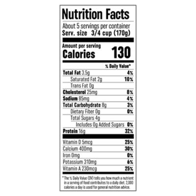 Greek Yogurt Nutrition Label