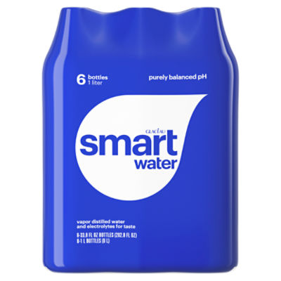smartwater Nutrient-Enhanced Water Bottles, 33.8 fl oz, 6 Pack