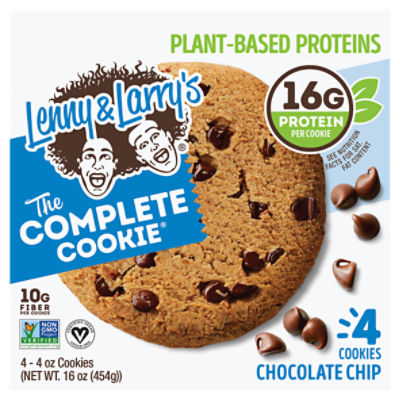 Lenny & Larry's The Complete Cookie Chocolate Chip Cookies, 4 oz, 4 ...
