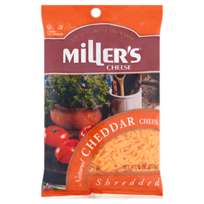 Miller's Cheese Shredded Natural Cheddar Cheese, 8 oz - Fairway
