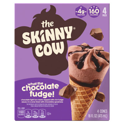 Skinny Cow Not Fudging Around Chocolate Fudge Ice Cream Cones, 4 fl oz ...