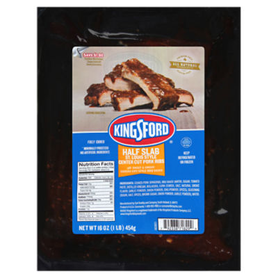 Kingsford Half Slab St. Louis Style Center Cut Pork Ribs, 16 oz - ShopRite