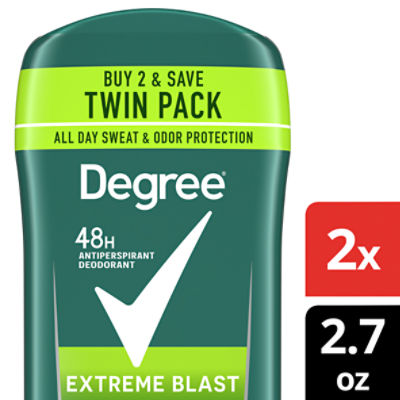 Degree Extreme Blast 48h Antiperspirant Deodorant Twin Pack, 2.7 oz, 2 ...