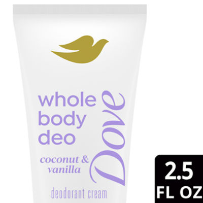 Dove Whole Body Deo Aluminum Free Invisible Cream Deodorant Coconut ...