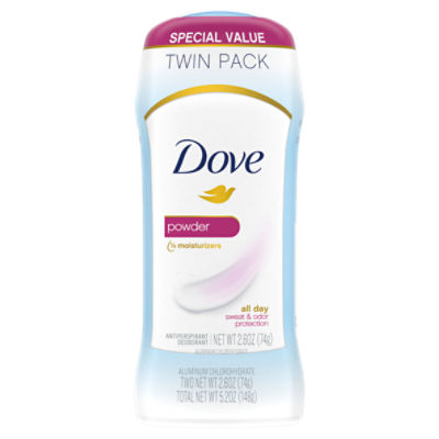 Dove Invisible Solid Antiperspirant Deodorant Stick Powder, 2.6 oz, 2 Count