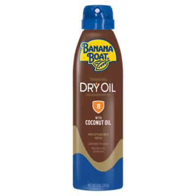 Banana Boat Tanning Dry Oil Clear Sunscreen Spray, SPF 8, 6 oz - Gourmet