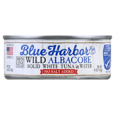 Blue Harbor Fish Co. Wild Albacore Solid White Tuna in Water No Salt ...