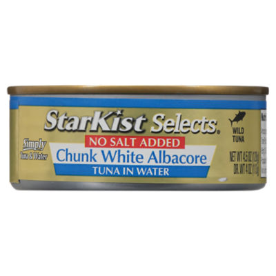 StarKist Selects No Salt Added Chunk White Albacore Tuna in Water, 4.5 ...