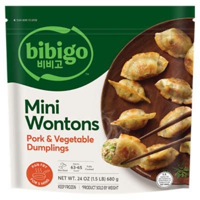 Bibigo Pork & Vegetable Dumplings Mini Wontons, 24 oz - The Fresh Grocer