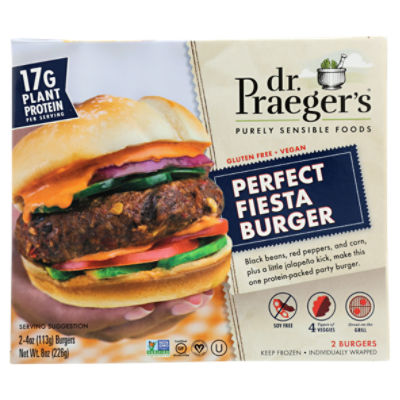 Dr. Praeger's Perfect Fiesta Burger, 4 oz, 2 count