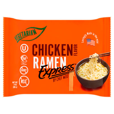 Chef Woo Express Chicken Flavor Ramen, 3 oz