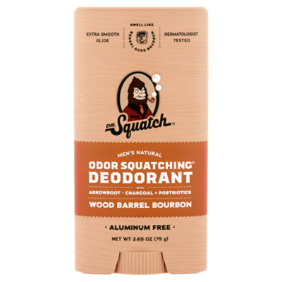Dr. Squatch Wood Barrel Bourbon Men's Natural Odor Squatching Deodorant, 2.65 oz - ShopRite
