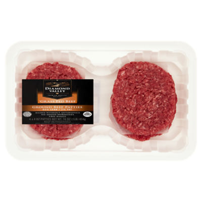 Diamond Valley 93% Lean / 7% Fat Ground Beef Patties, 4 oz, 4 count ...