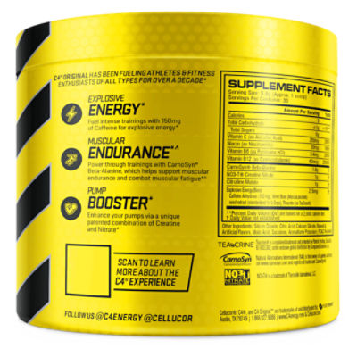 C4 Pre Workout Nutrition Facts | EOUA Blog